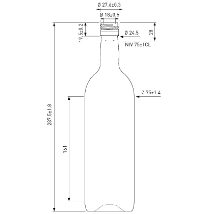 Bouteille à vin Bordelaise BVS 75 cl blanc
