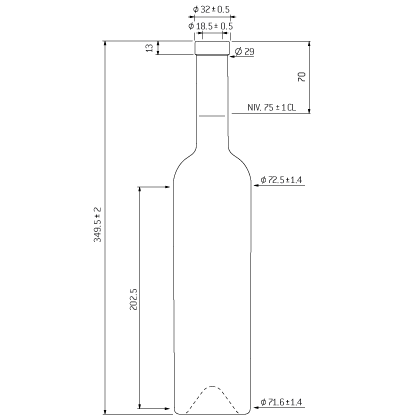 Bouteille à vin Bordelaise Fascetta 75cl Blanc Alfa Légère