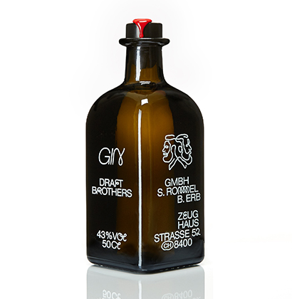 Minimalisme: bouteille de gin personnalisée Draft Brothers