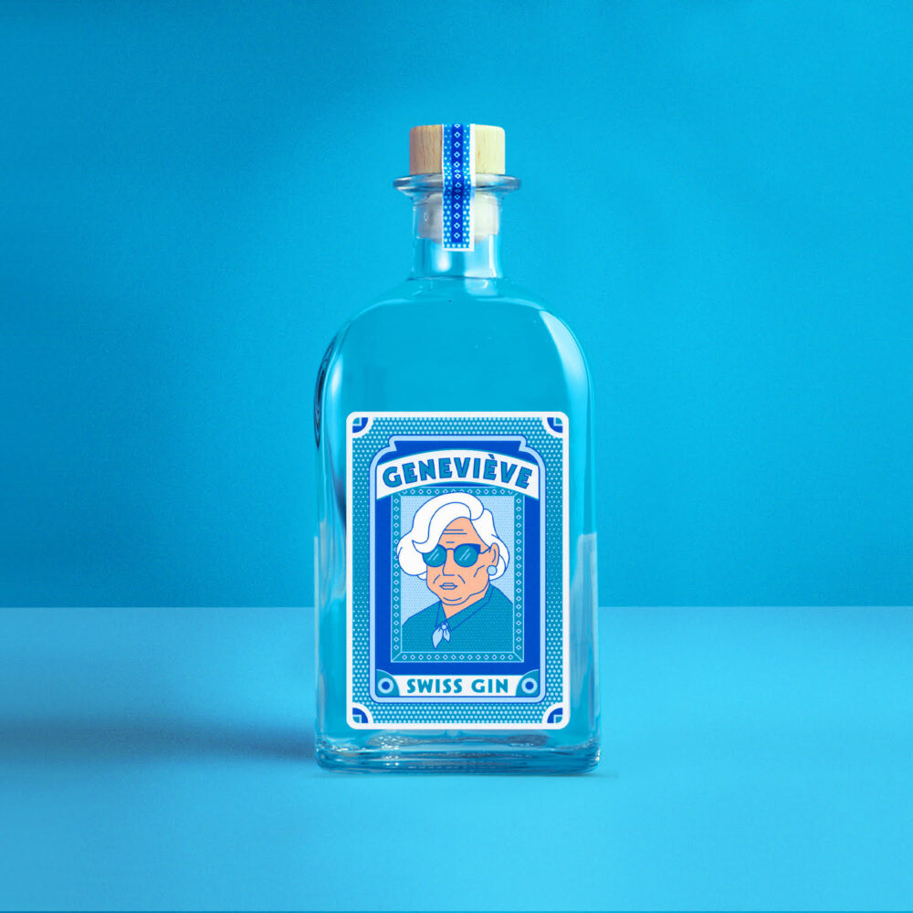 Original gin bottles from Switzerland - Univerre Pro Uva Sa