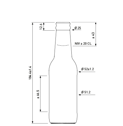 Bouteille à bière couronne 20cl Long Neck blanc - Univerre Pro Uva SA